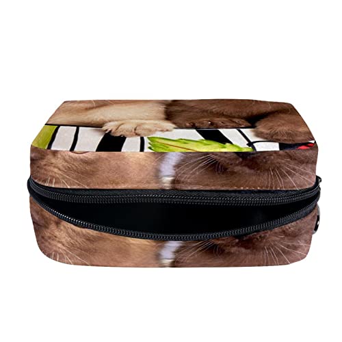 TBOUOBT Cosmetic Travel Bags, Makeup Case, Makeup Bag for Toiletries, Couple Cats Animals