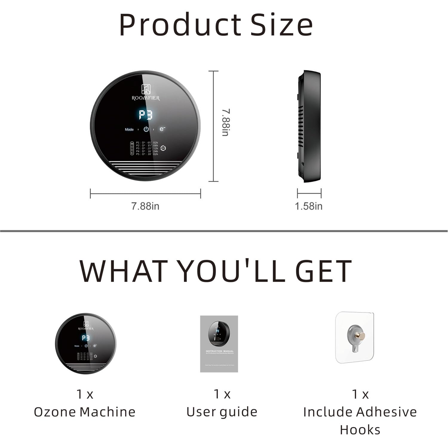 Ozone Machine & Negative Ion Generator 2 in 1, for home