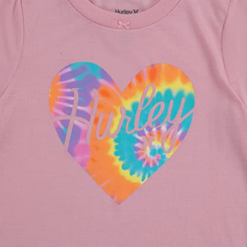 Hurley Girls' Pajama Set, Pink/Tie Dye, 10