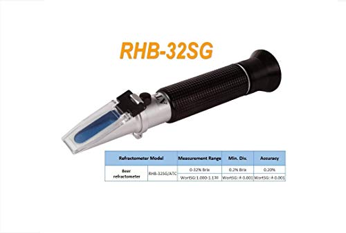 RHB-32SG ATC Beer 0-32% Brix WortSG:1.000-1.130 Optical Refractometer Beer Wort and Wine Refractometer