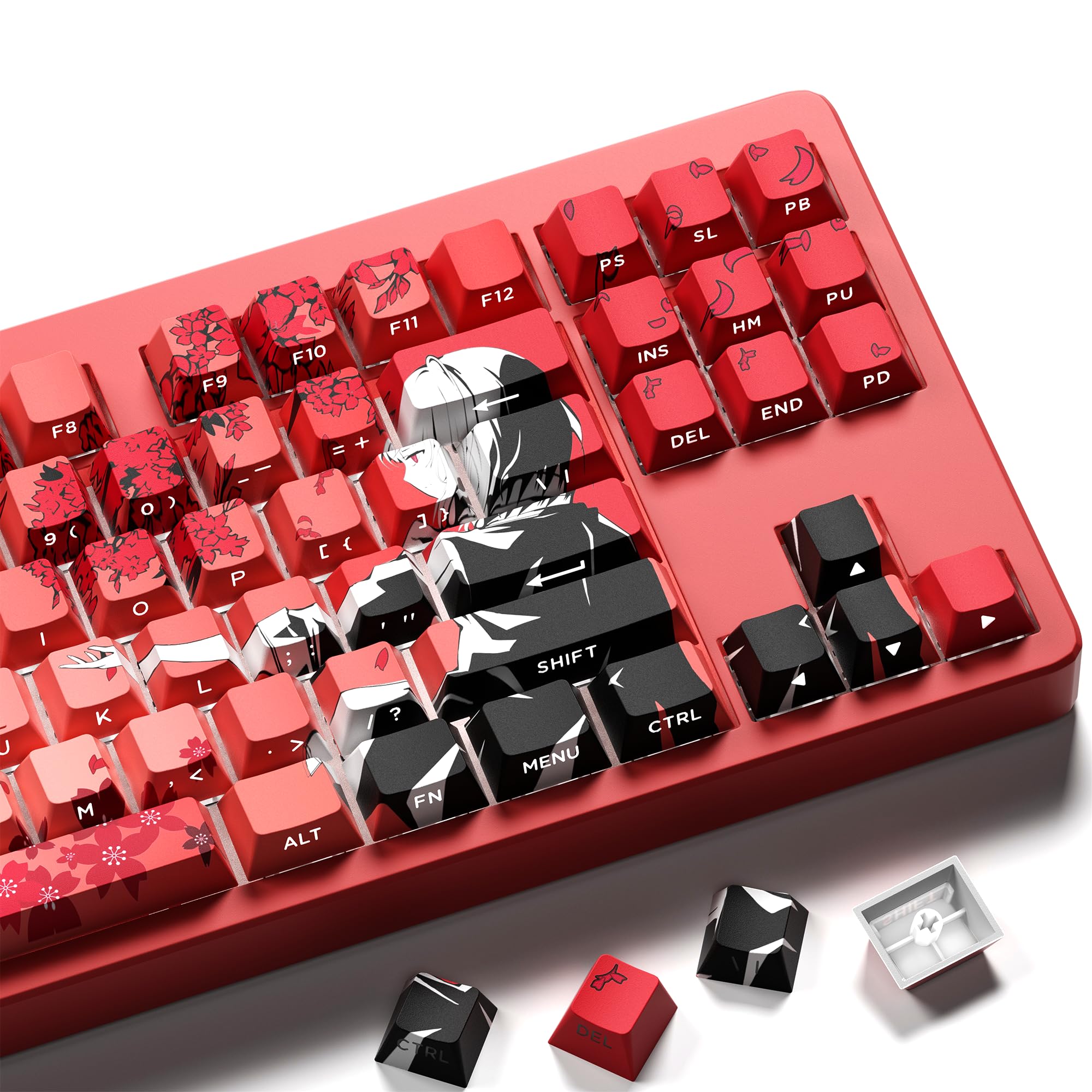 PBT Keycaps 143 Keys Honey keycaps New Version Dye-Sublimation XDA Keycaps Japanese keycaps for Cherry Gateron MX Switches Mechanical Gaming Keyboards(with 1.75U Shift)