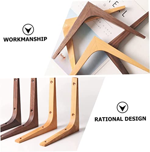 Shelf Brackets wall Shelves 4 pcs Heavy Brackets Shelf- Wall Clapboard Angle Khaki Kitchen Shape Home Supports Support Joint Fixator Floating Selves Supporter Bookshelf Rack Frame Duty Mount ( Size :