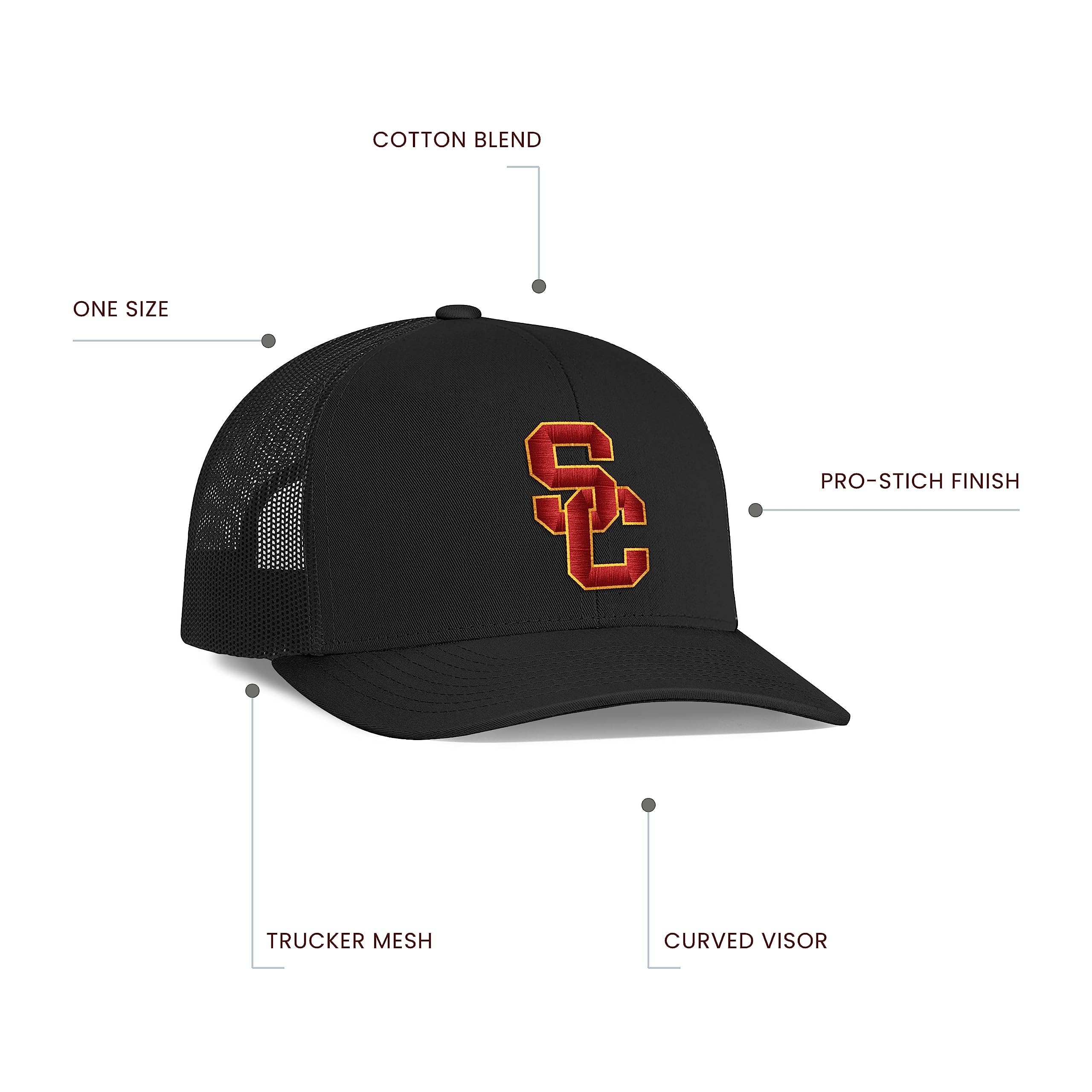 Pacific Headwear Standard NCAA Men's Collegiate Trucker Snapback β Stylish Cap for College Sports Fans, Adjustable Fit, Multi