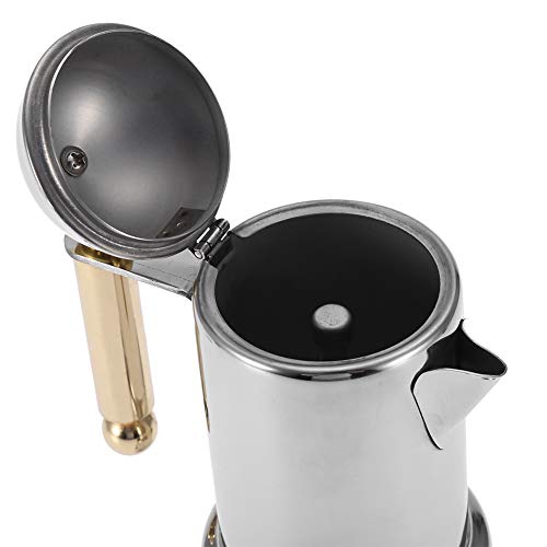 nobrand Moka Pot Stovetop Espresso Coffee Maker with Safety Valve 200ml Stainless Steel