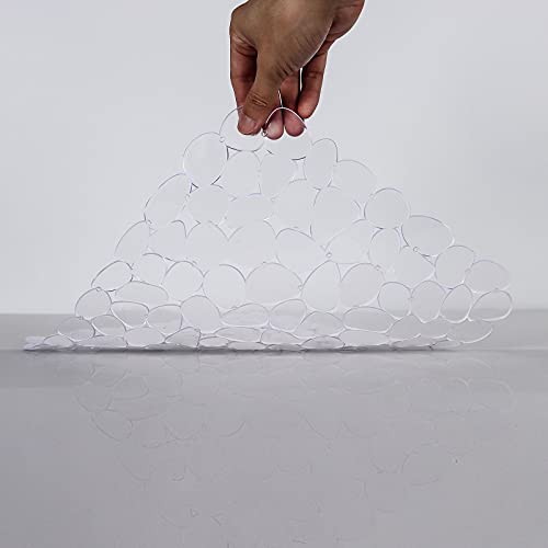 Qulable kitchen Sink Mat For stainless steel/ceramic sinks. Clear PVC Eco-friendly Sink Mat, adjustable, fast draining, pebble design, (2 pack, Clear)