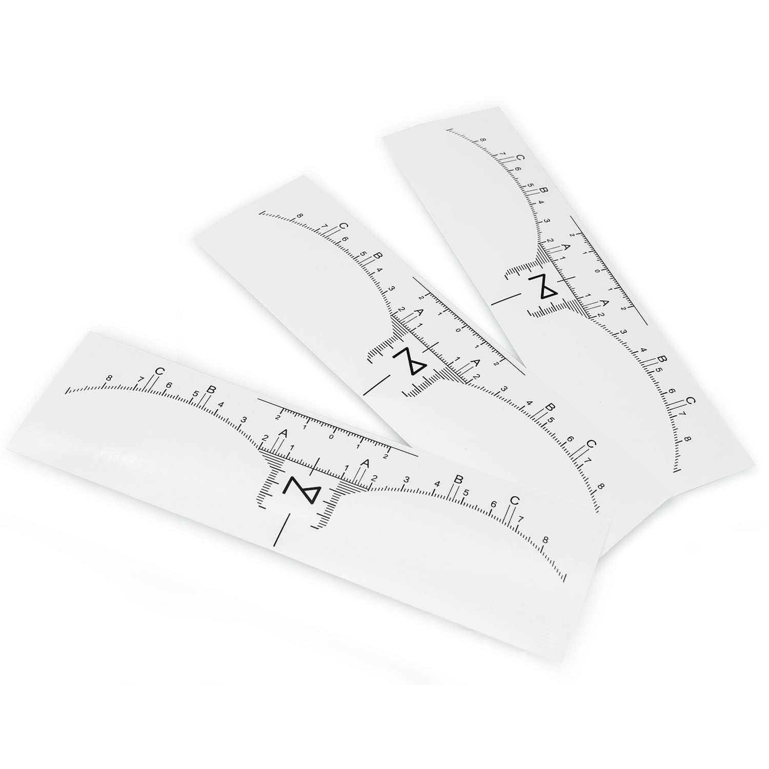 PACK OF 100 M - Transparent Disposable Eyebrow Ruler Stencils - Mapping Stickers for Microblading, Permanent Makeup Permanent Make Up, Henna Brows Measuring Tool Suitable For All Face Shape