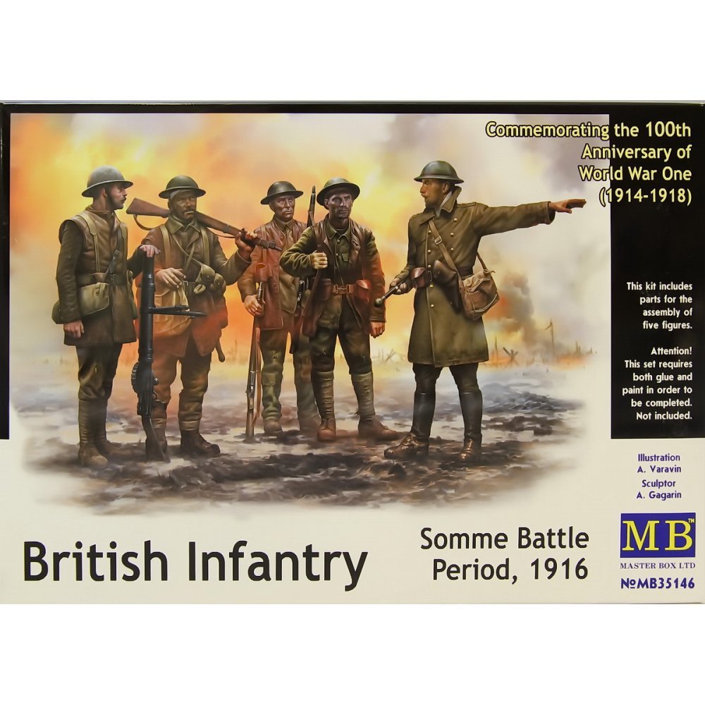 Master Box Models 1/35 British Infantry Somme Battle Period 1916-5 Figures Set