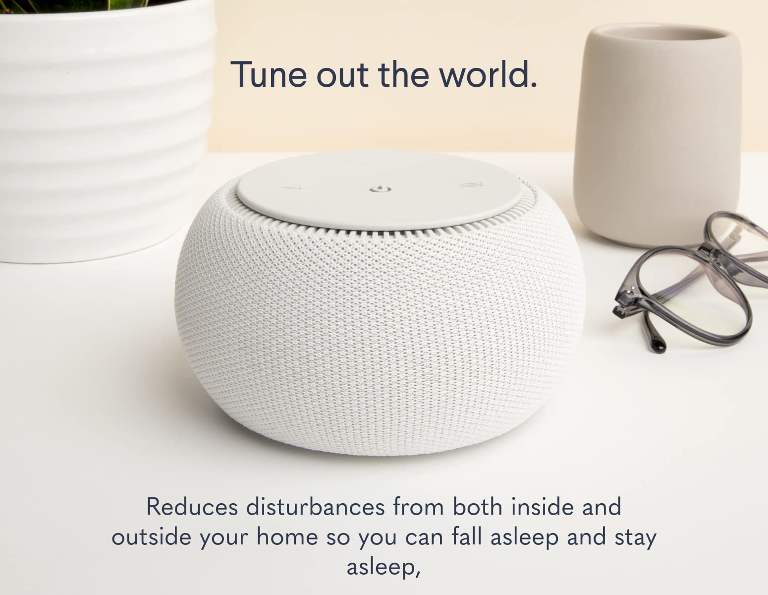 SNOOZ Pro - Smart White Noise Machine & Travel Case - Real Fan Inside, Non-Looping White Noise, Adjustable Tone & Volume - App-Based Remote Control & Sleep Timer (Cotton)