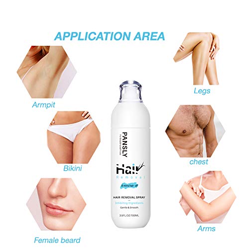 PANSLY Hair Removal Spray,Non-Irritating Depilatories Product for Women and Men,Spray for Face,Arm,Leg, Armpit 3.5fl oz