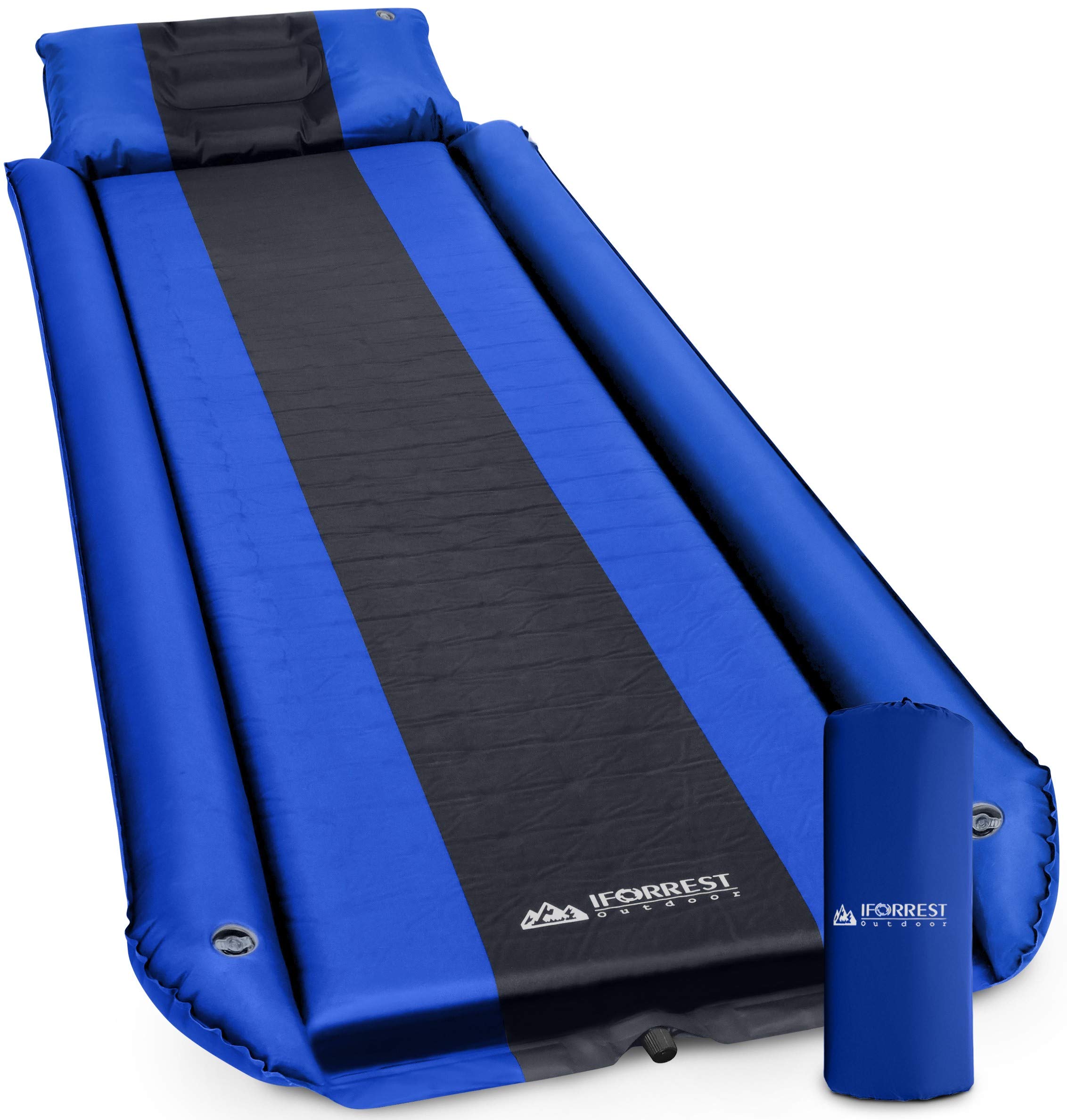 IFORREST Sleeping Pad w/Armrest & Pillow - Rollover Protection - Self-Inflating Camping Mattress, Best Mats for Tent, Cot - Ultra-Comfortable Backpacking Air Bed(XL)