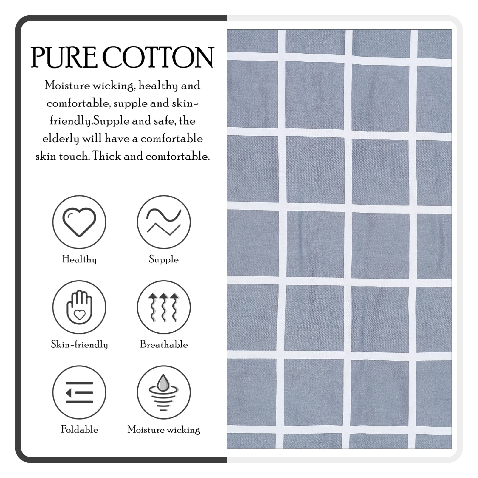 Reusable Bed Pads Incontinence Bed Pads Mattress Chair Covers for Bed Wetting Elderly Dogs Sheet Protector Grey Reusable Underpads