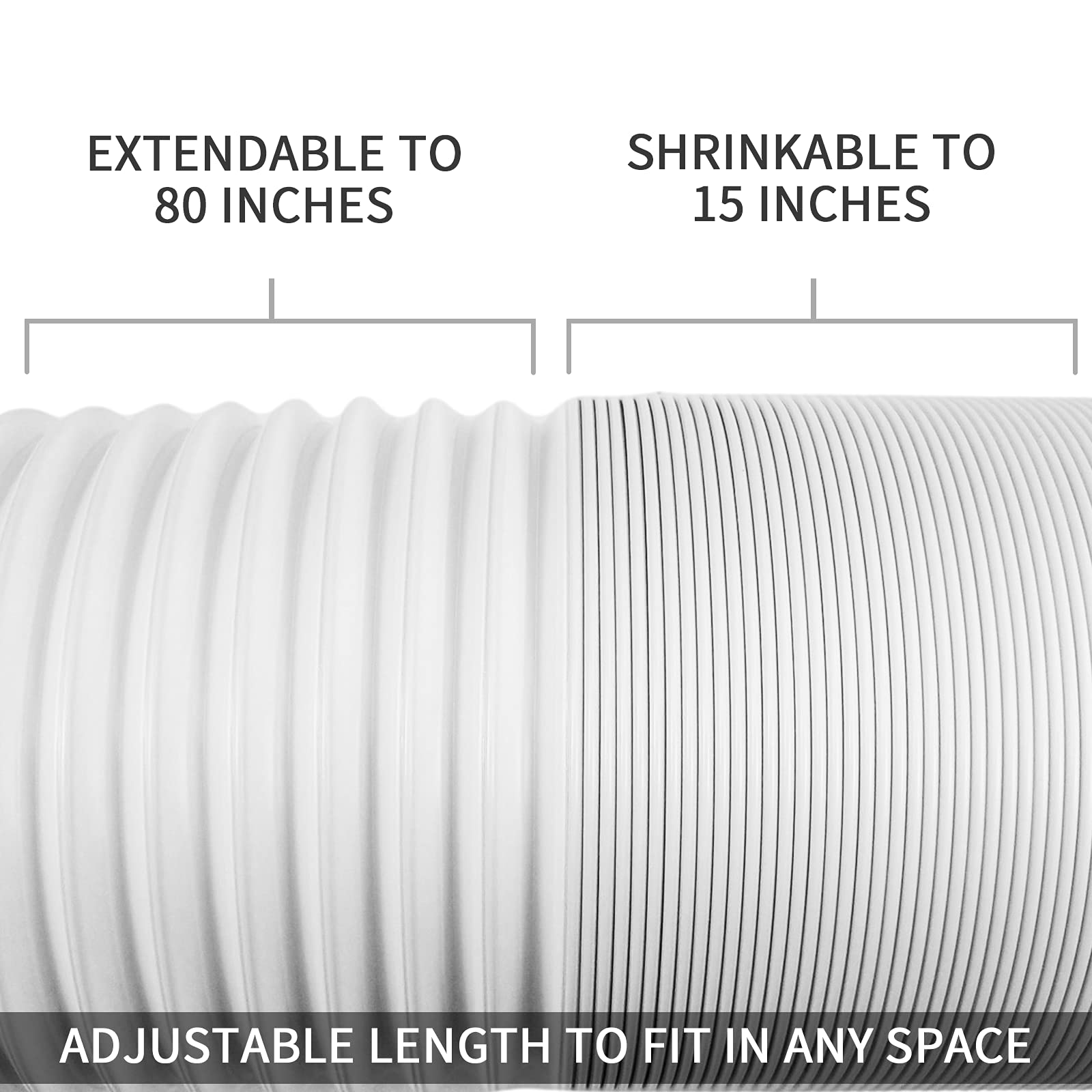 Portable Air Conditioner Hose 5 Inch Diameter,Portable AC Hose Exhaust Vent With Anti-Clockwise Thread Length up to 80 Inchesā¦
