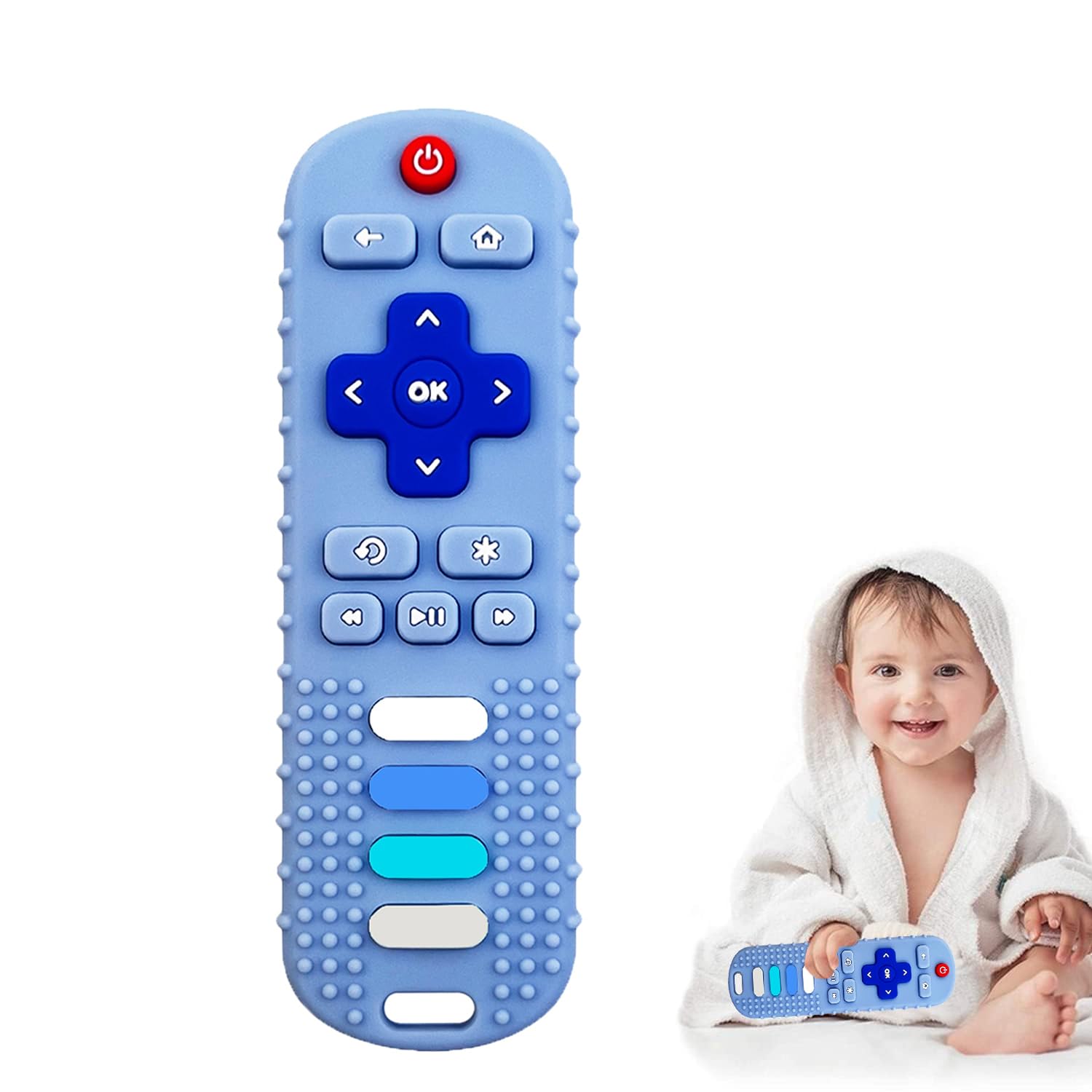 Silicone Baby Teething Toys,Remote Control Teether for Babies 0-18 Months,Baby Chew Teether Toys for Infant and Toddlers,BPA Free