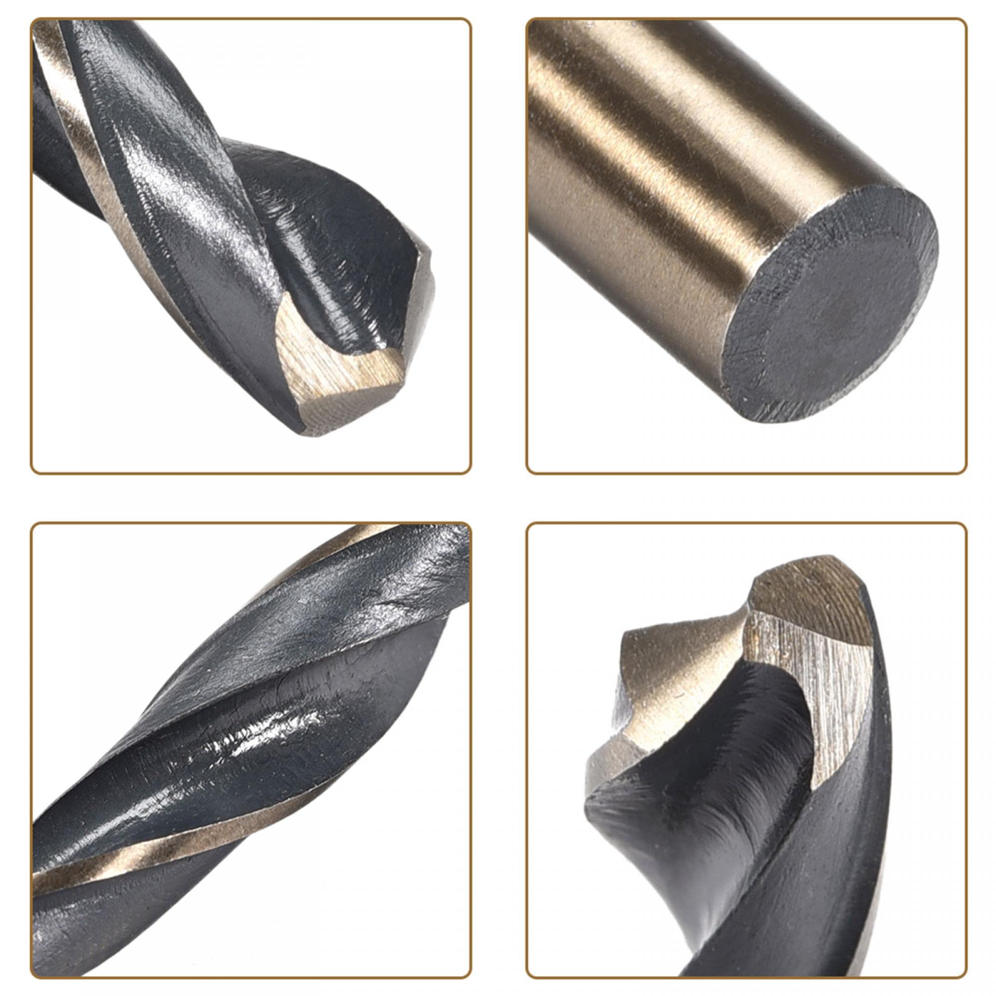 uxcell Drill Bits 12mm HSS 4341 with 12mm Shank, 15mm HSS 9341 with 1/2 Inch Shank