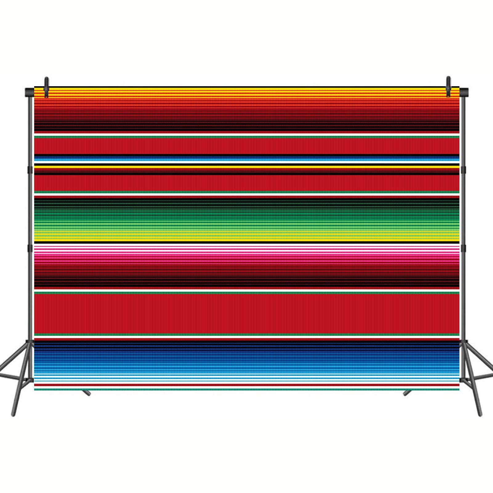 MAQTT 72X60in Mexican Theme Party Striped Backdrop Fiesta Cinco De Mayo Background Party Decoration for Cake Table Decor Photo Booth Banne…