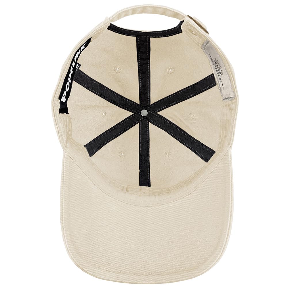 Popfunk Official Spongebob The Krusty Krab Logo Dad Hat - The U18 Adjustable Relaxed-Fit Cap - Unisex for Men and Women, Cream