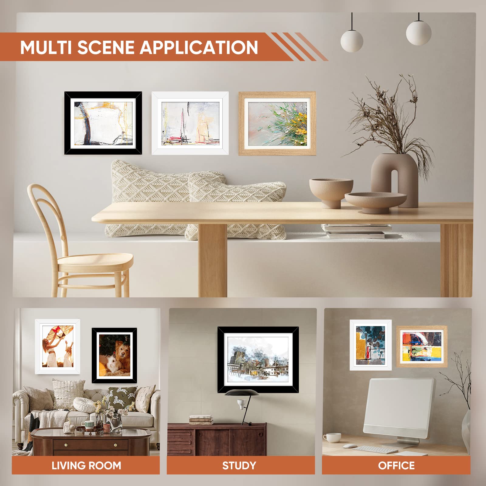 Sank Kids Art Frames 8.5x11 - Letter-Size Front Opening Artwork Display Storage Frame for Wall, 3D Picture, Crafts, Children Drawing, Portfolio - Horizontal and Vertical Formats (WOOD GRAIN,1 PACK)