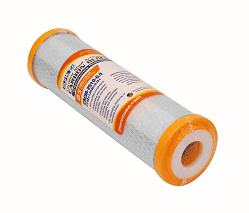 PureT CBCM-2510-0.5, 10x2.5" Chloramine Reduction Water Filter - NSF Certified - Carbon Block Chloramine Reduction Filter (.5 u Micron Rated)