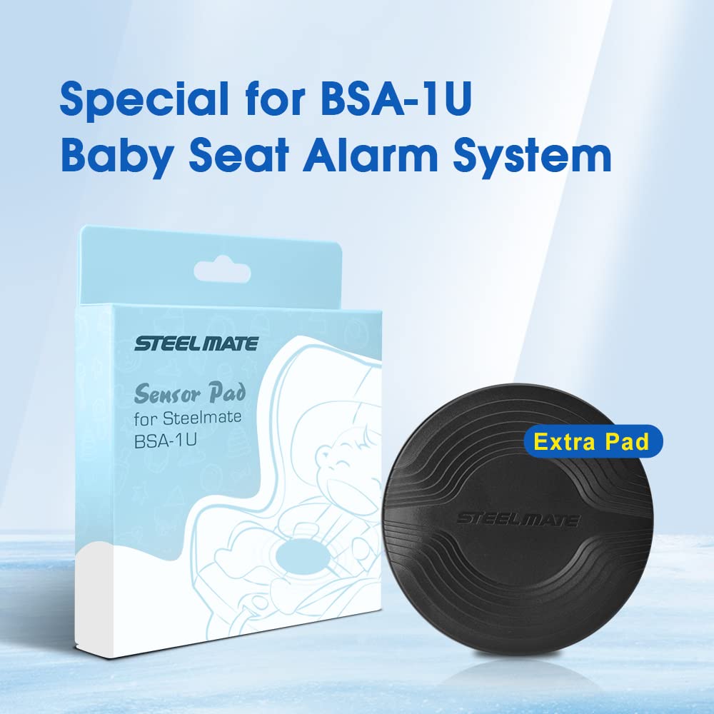 STEELMATE 1U Automotive Baby Car Seat Alarm System Reminder w/Extra Sensor Pad for Parents of 2 Babies