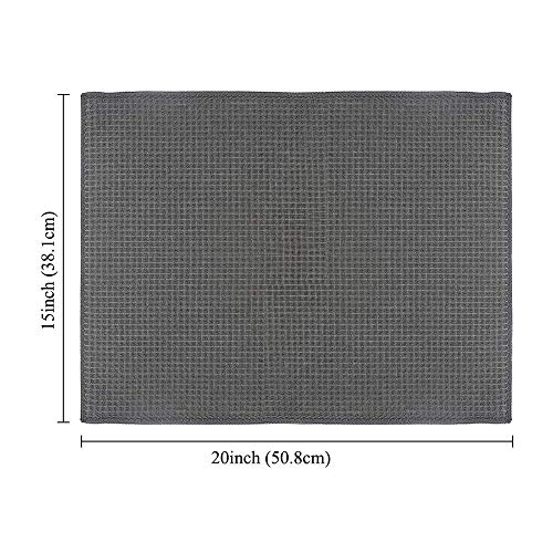 Nuscen Microfiber Dish Drying Mat Super Absorbent,(Set of 2) Fast-Drying Dish Mat,Foldable Sink Mat 15.4" x 9.8" Dish Drying Pad for Kitchen Counter Machine Washable 50x38cm