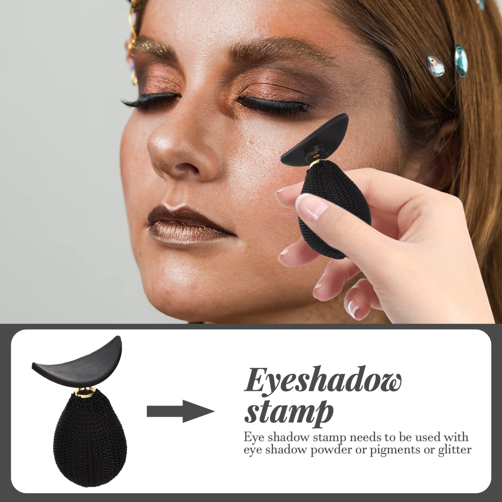 SOLUSTRE Lazy Eyeshadow Stamp Crease Silicone Eyeshadow Crease Eye Shadow Applicator Lazy Eyes Makeup Draw Tool Eyeshadow Stamp Crease Eye Makeup Tool