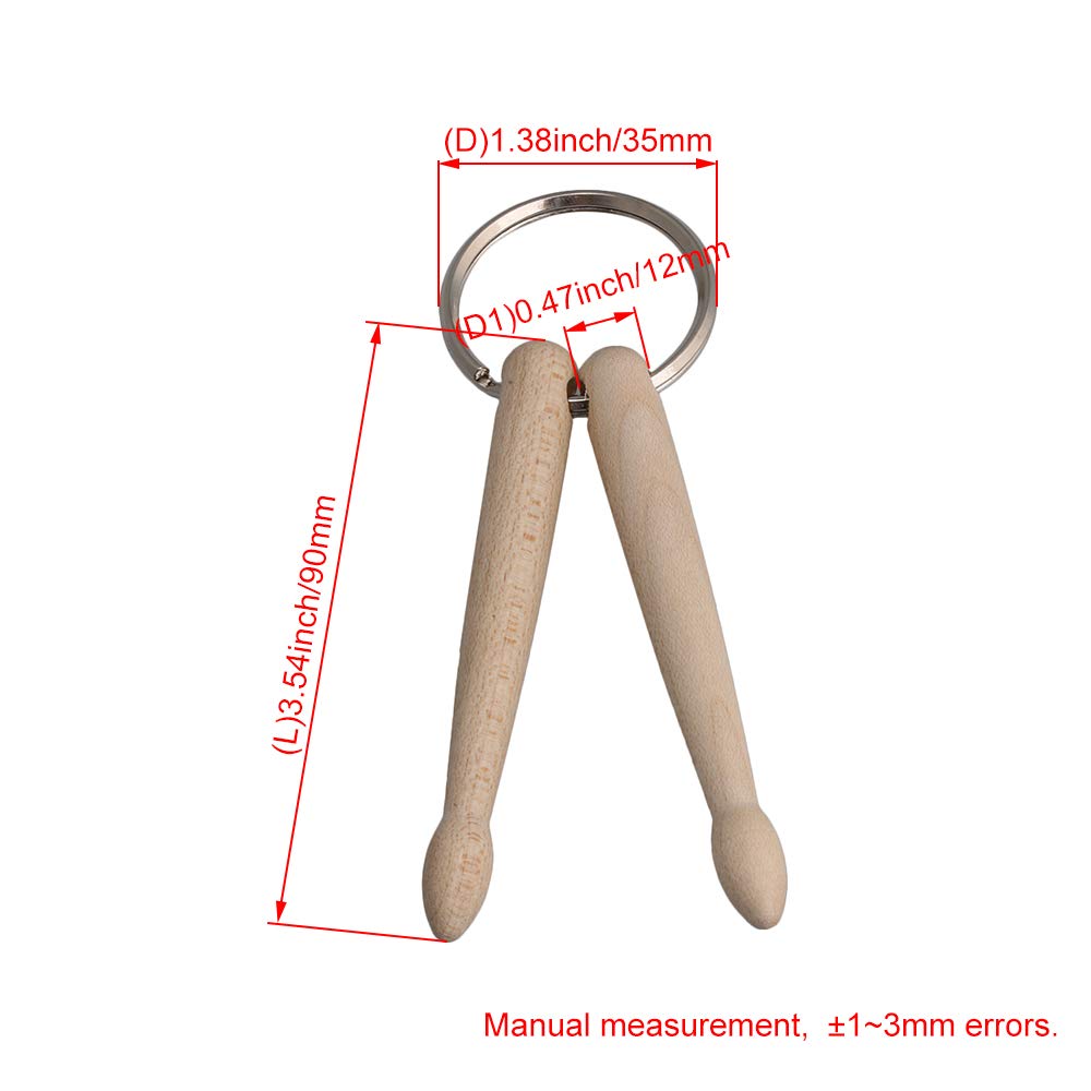 Homeswitch Wood Drum sticks Percussion Key Ring Chain Keyrings Mini Drum Sticks Keychain