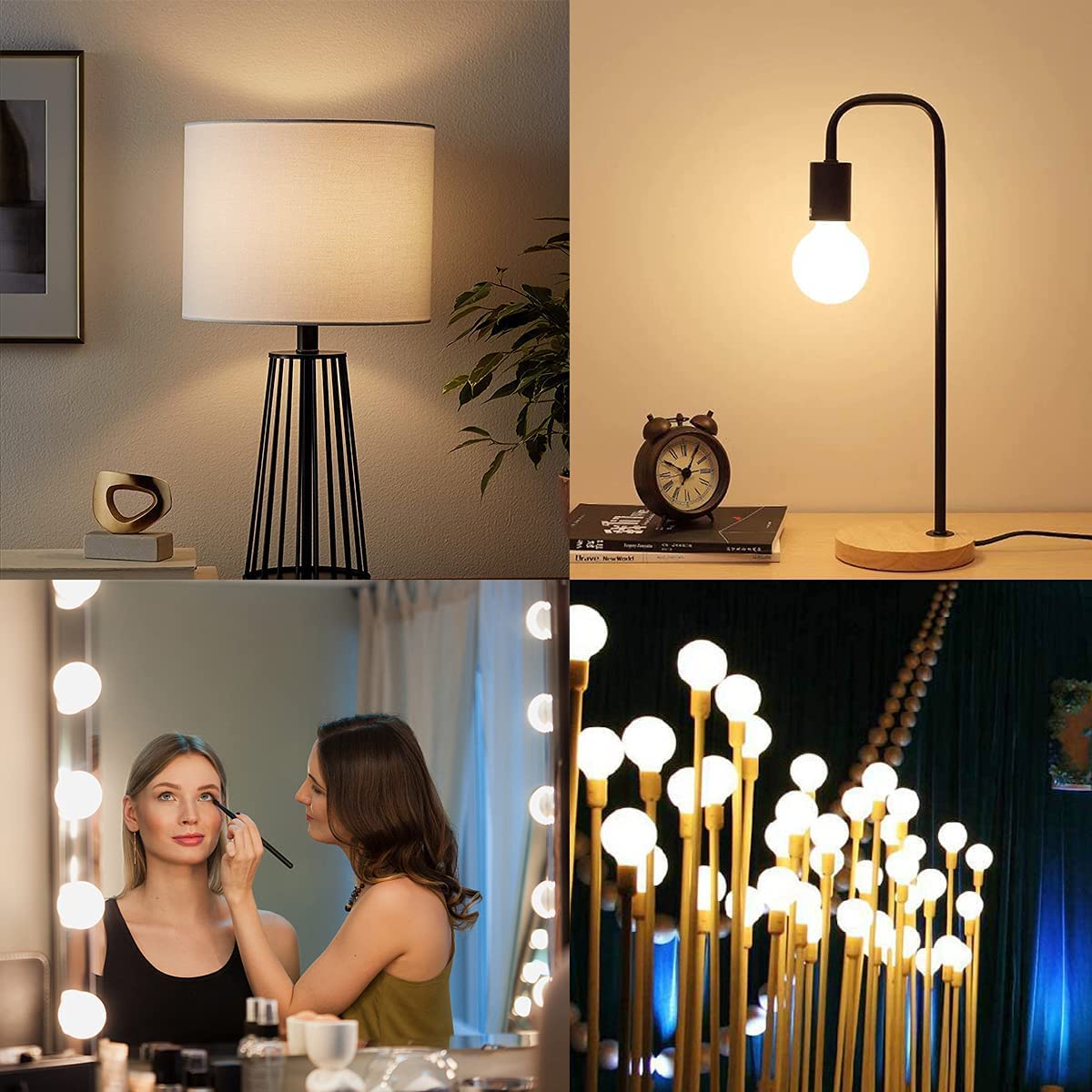 KGC LED Edison Globe Light Bulbs, Warm White 2700K CRI 90, LED Filament Light Bulb, 5W Equivalent to 40W, G25(G80) Dimmable LED Bulbs, Milky Glass, Bathroom Vanity Mirror, Pack of 6