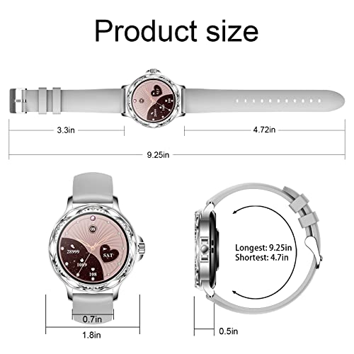 wonlex Smart Watches for Women, Bluetooth 5.2 Sleep Tracker with Heart Rate DIY Background, IP67 Waterproof Health Smartwatches for Android and iPhone Compatible