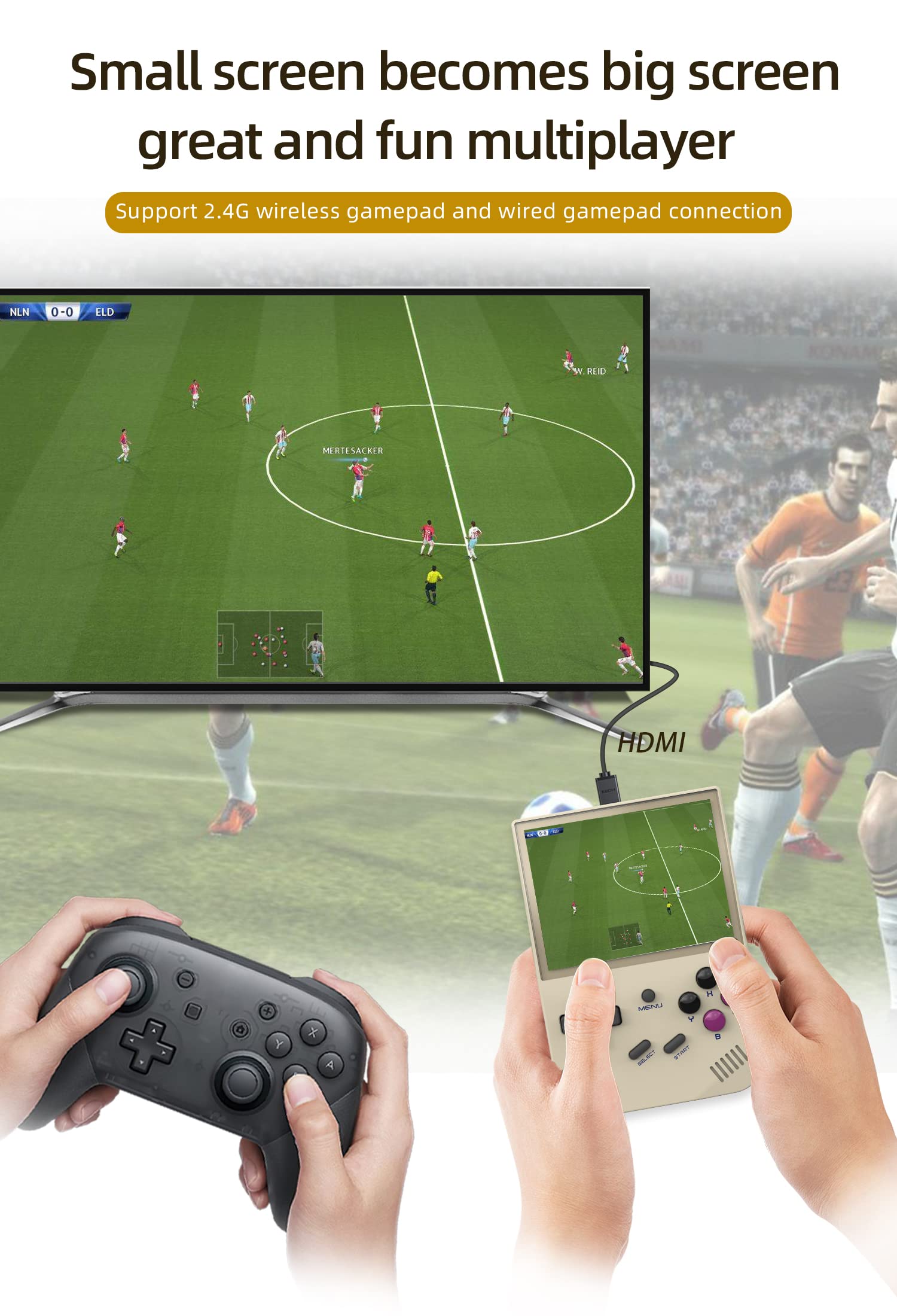 RG35XX Handheld Game Console Support Linux, HDMI and TV Output 3.5 Inch IPS Screen 64G TF Card 5474 Classic Games 2100mAh Battery ( (RG35XX-Grey)