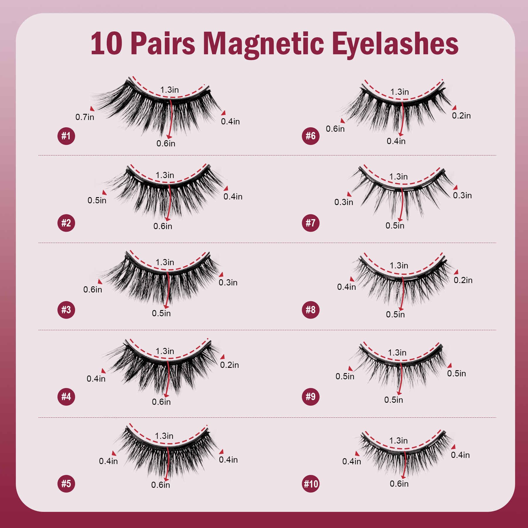 Magnetic Eyelashes Kit , Crwahie 10 Pair Magnetic Lashes with Eyeliner & Tool, 3D Long Lasting Magnetic Eyelashes Natural Look Reusable Sweatproof False Eyelashes, Easy to Wear, No Glue Needed