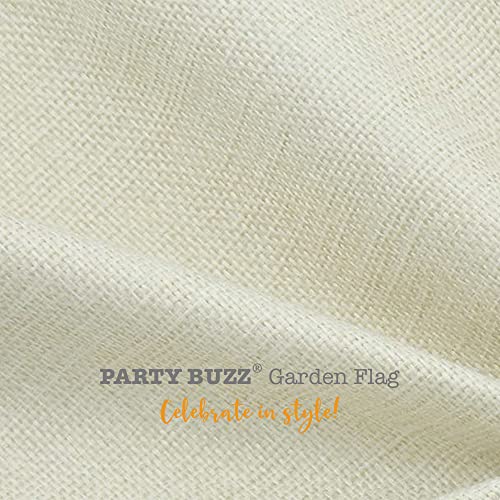 PARTY BUZZ St Patrick's Day Burlap Garden Flag Shamrock Clover (12x18, Double Sided) Saint Patty's Day Irish Yard Flag for Outside