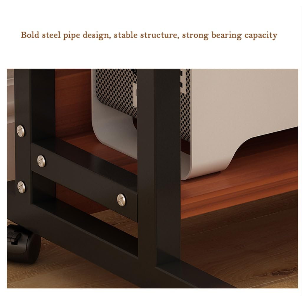 JITEM Computer Desk W/Keyboard Tray Small Mobile Rolling Standing Desk Height Adjustable Work Table Modern Laptop Computer Cart for Home