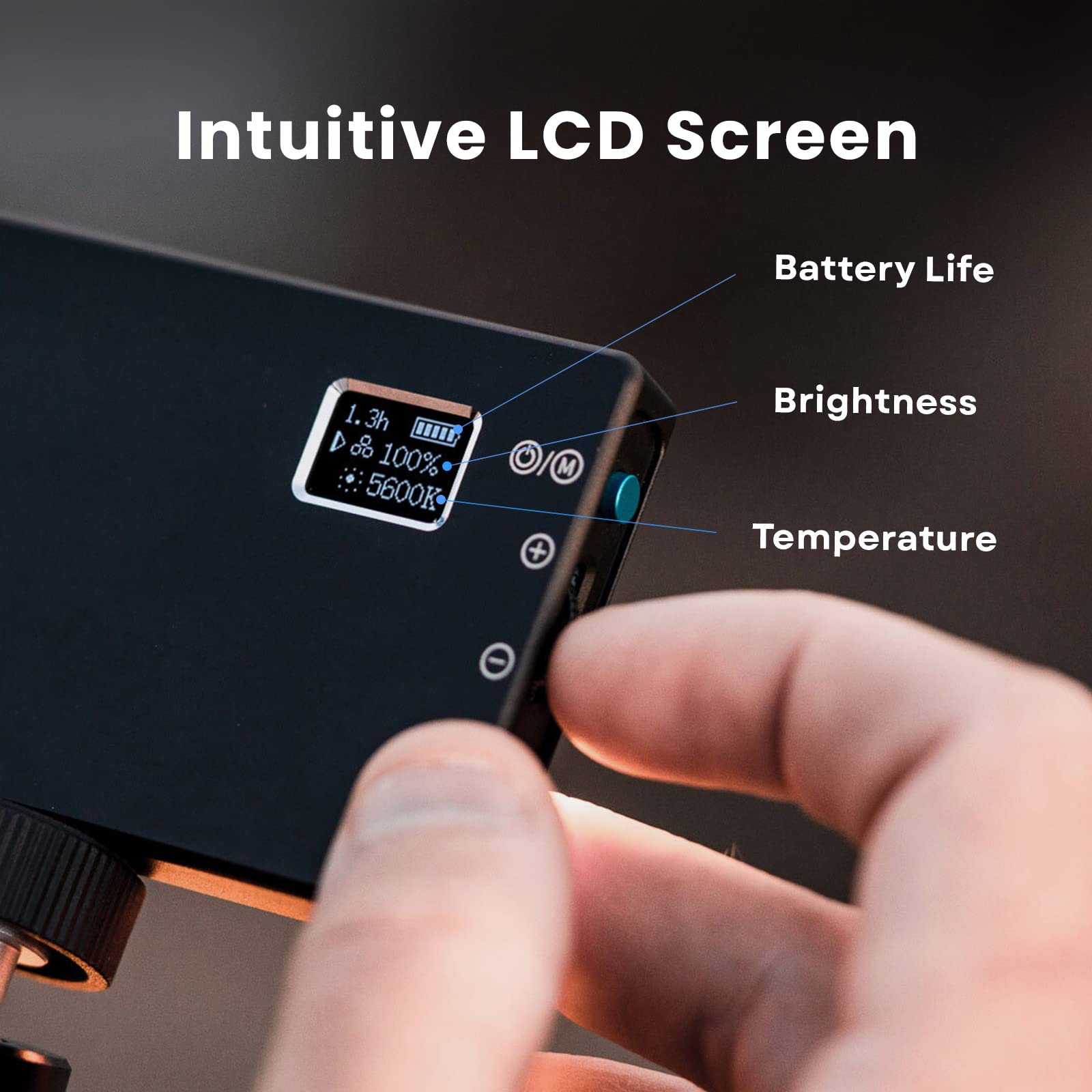Lume Cube Bicolor Panel Mini LED Light for Professional DSLR Cameras | Adjustable on camera mount, LCD Display | Photo and Video Lighting, Long Battery Life | Fits Sony, Nikon, Canon, Fuji & Panasonic