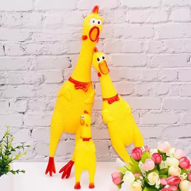 Screamin' Chicken Dog Toy with Squeaker, Durable & Interactive, 15.75 Inch - Perfect for Small, Medium & Large Dogs - American Owned Small Business