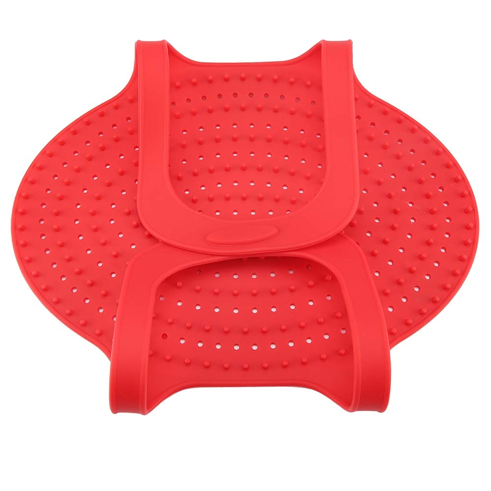 Non-Stick Turkey Lifter, Food Grade Silicone Heat Resistant Meat Lifter, Poultry Cooking Mat for Oven Chicken Baking Mat Pan Roast(Red, Orange, Green)(Red)