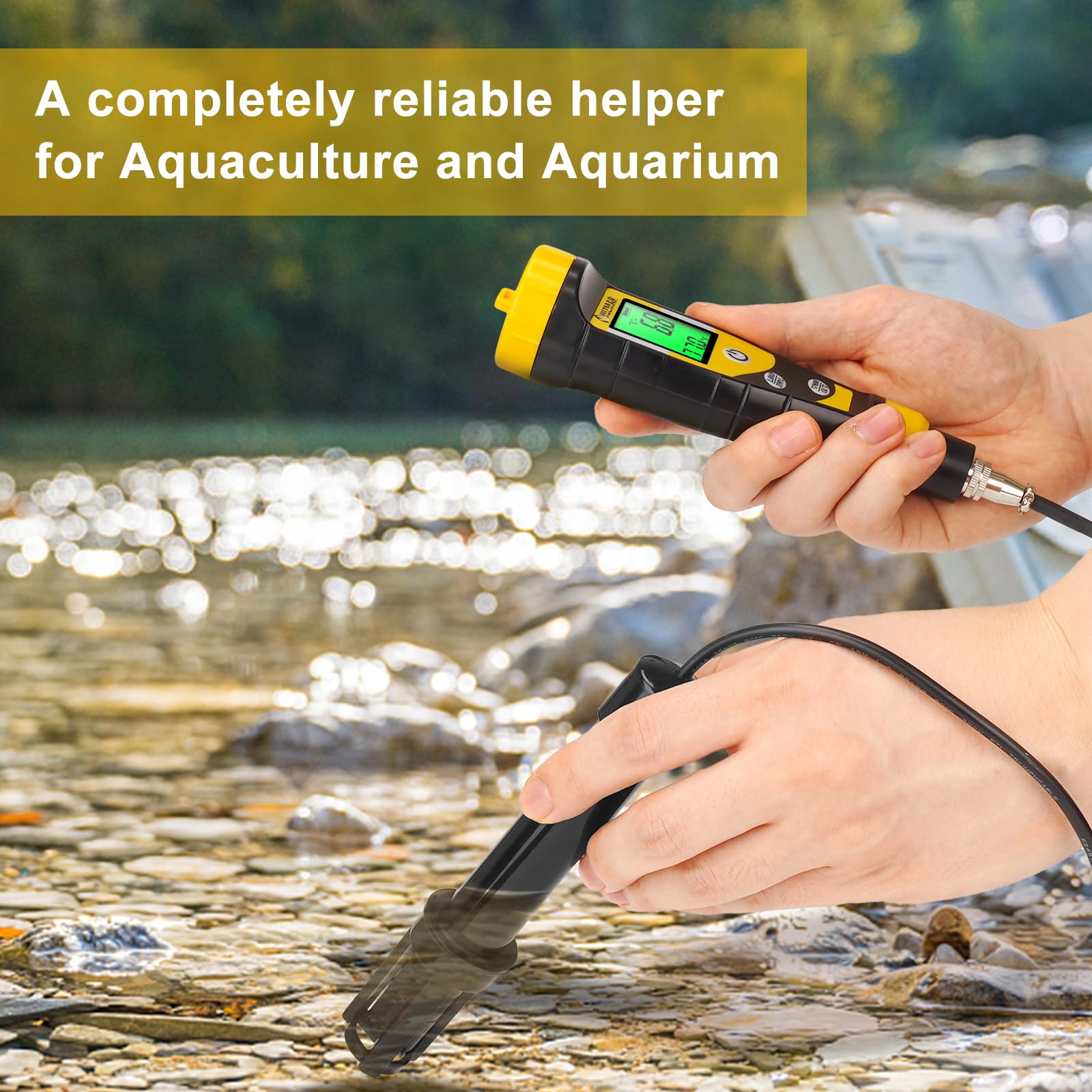 UIUZMAR Digital Dissolved Oxygen Meter Portable Dissolved Oxygen Test Kit with 3.6ft Electrode for Ponds Aquarium Aquaculture Do Meter for Water Fish Tank with Measuring Range 0.0β40.0 Mg/L