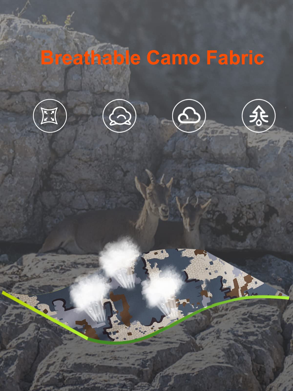 NEW VIEW Hunting Base Layer Underwear Set for Men, Camo Long Sleeve Shirt and Long John Pants