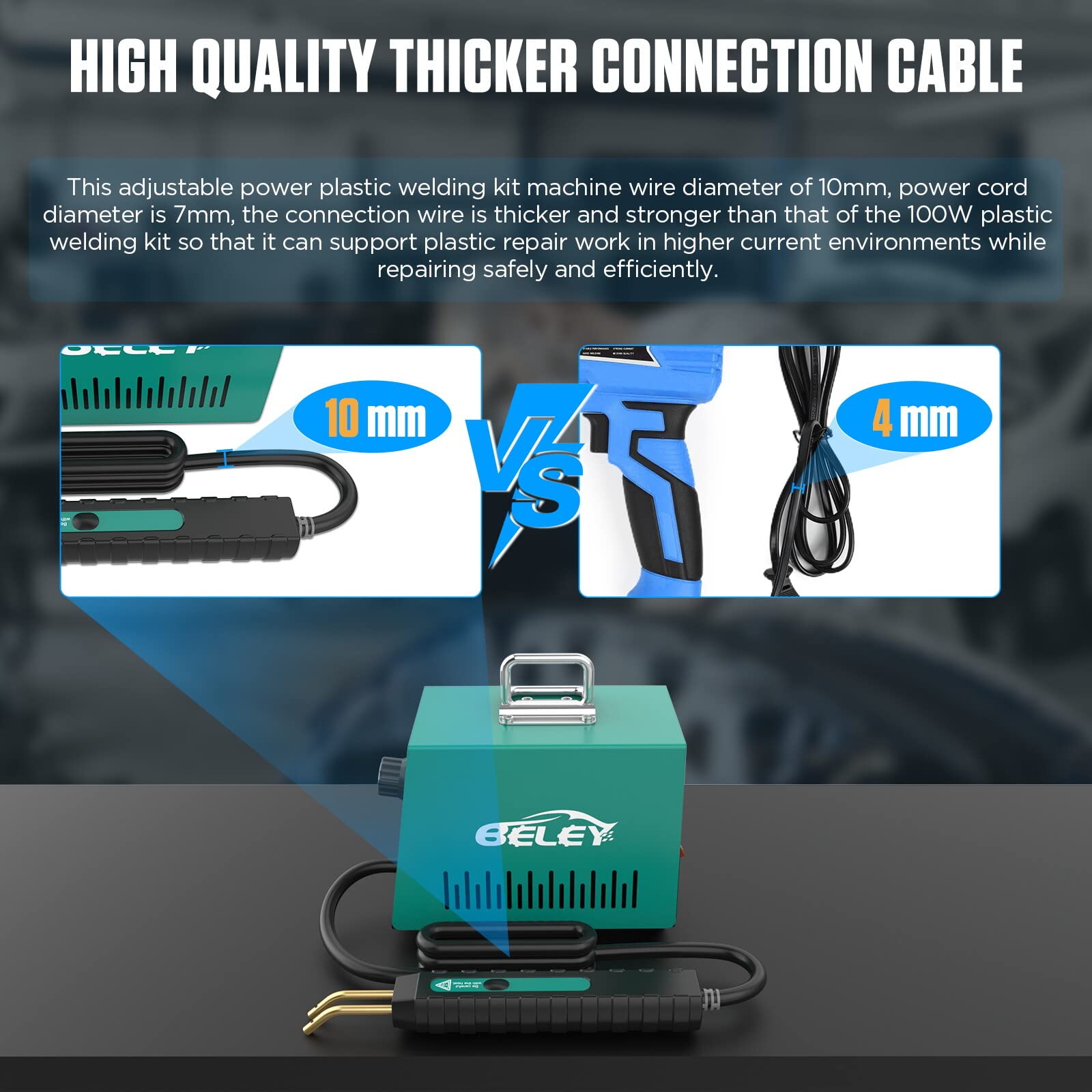Plastic Welder Kit Hot Stapler - BELEY Adjustable 25W 65W 100W Plastic Repair Welding Machine, 110V Car Bumper Plastic Fixing Tool with 600pcs Staples