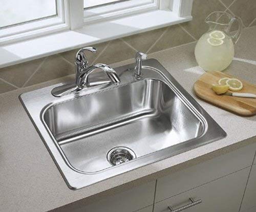 STERLING 11403-4-NA Southhaven 25-inch by 22-inch Top-mount Single Bowl Kitchen Sink Stainless Steel