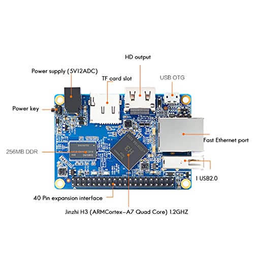 Smala for OrangePi One PC Development Board Allwinner H3 ARM 1GB Memory Programming Microcontroller with Heat Sink