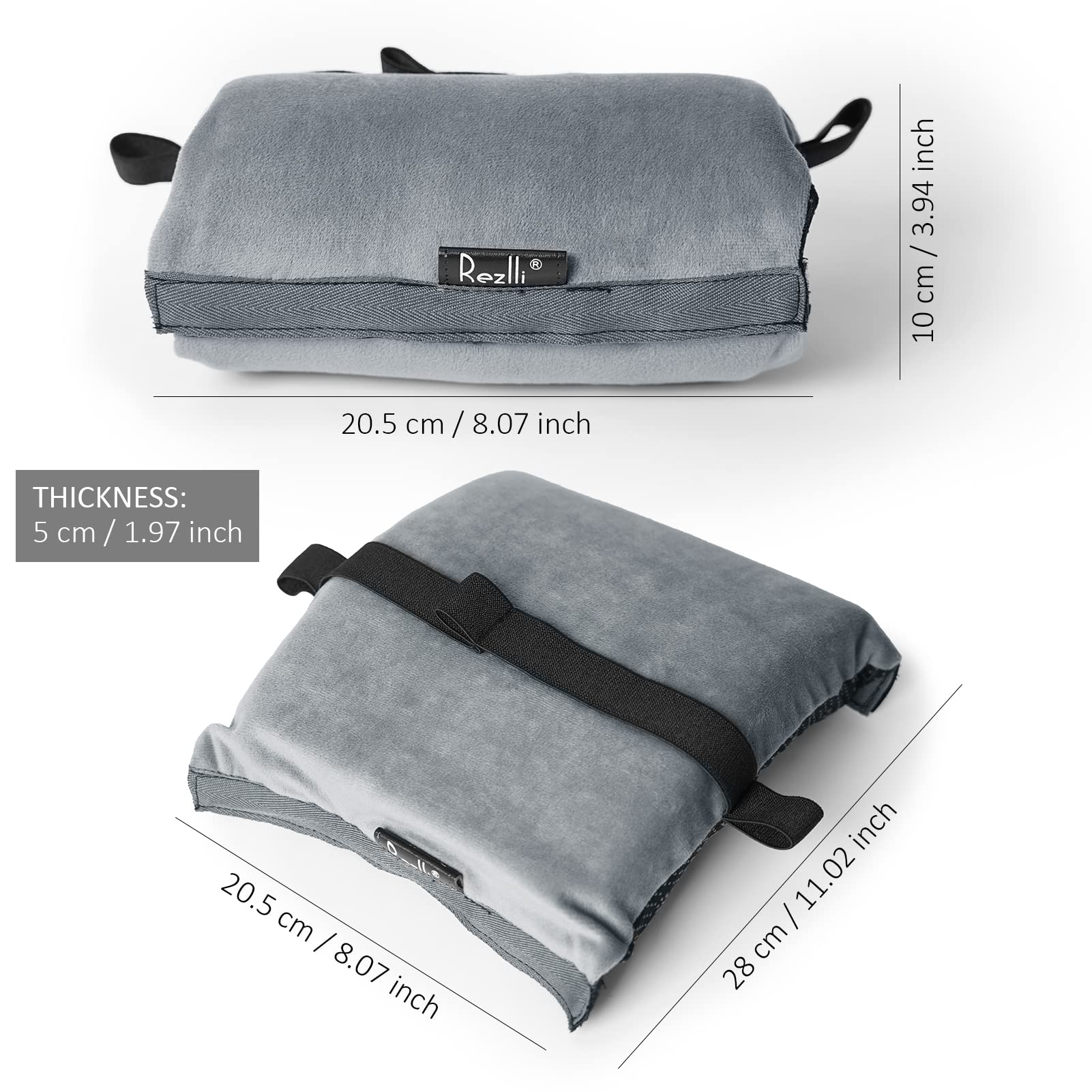 Rezlli Handle Cushion Compatible with Baby Car Seat; Arm Cushion for Infant Carrier; Universal Large Size Fits All Infant Car Seats (8 * 11β) (Grey)