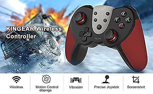 KINGEAR Nintendo Switch Wireless Controller with NFC for Animal Crossing, 6 Axis, Turbo, PC Compatible