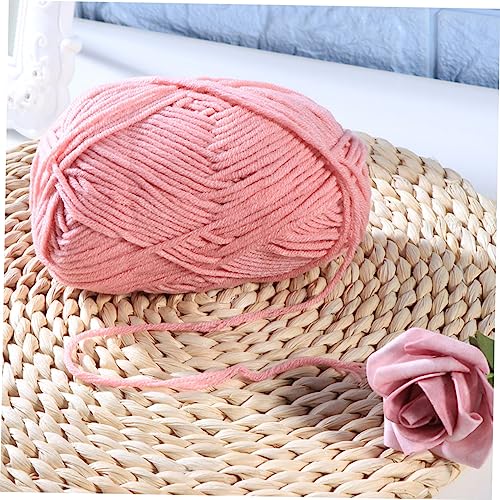 Wool Yarn 10 Rolls Milk Cotton Yarn Knitting Wool Chunky Yarn Wool Knitting Crochet Yarn Weaving Yarn Knitting Yarn DIY Yarn Pink Doll Coarse Wool DIY Soft Milk Cotton Crochet Yarn