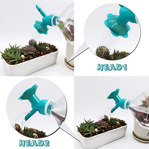 RONYOUNG 8PCS Plastic Dual Head Bottle Cap Sprinkler, Bottle Watering Spout Bonsai Watering Can for Indoor Seedlings Plant, Garden Tool (Blue,Gray,White and Apricot)