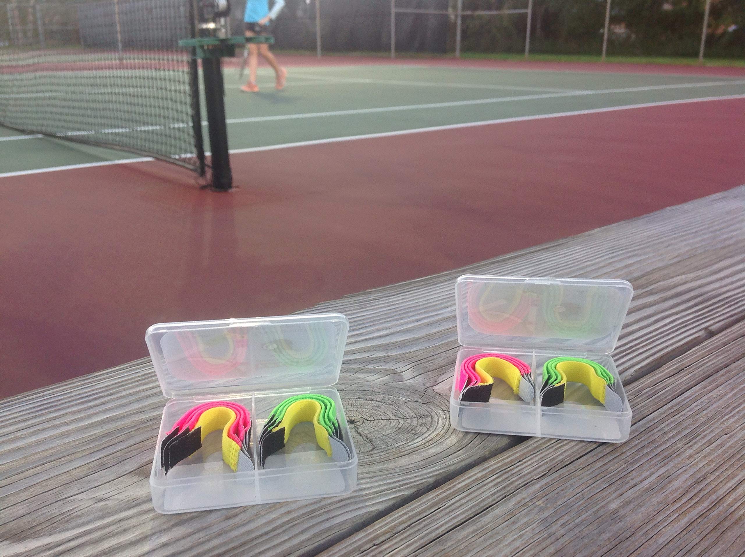 izzers Tennis Score Keeper, Mark & See Score Easily, 2-Pack, Pink/Green/Yellow