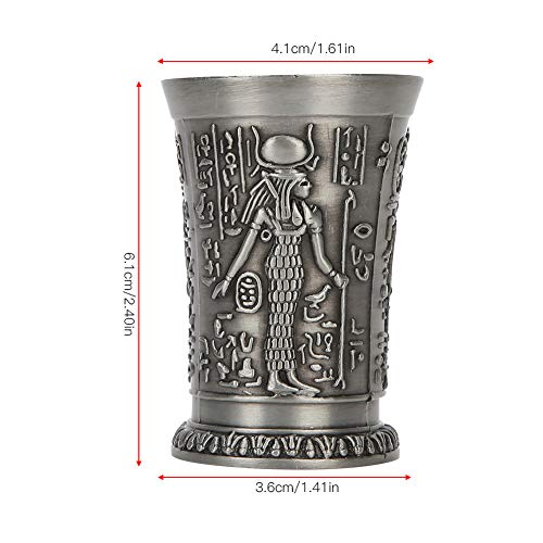 Mini Shot, Hand Embossed Elegant Vintage Unique Refined Whiskey Shot Glass for Bar(Ancient tin)