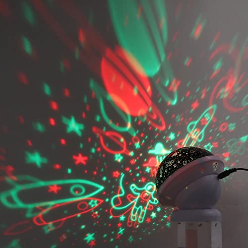 RGB Star Projector Magnetic Base 360° Swivel Sound Activated Glow in The Dark Projector Small Size, Easy to Carry