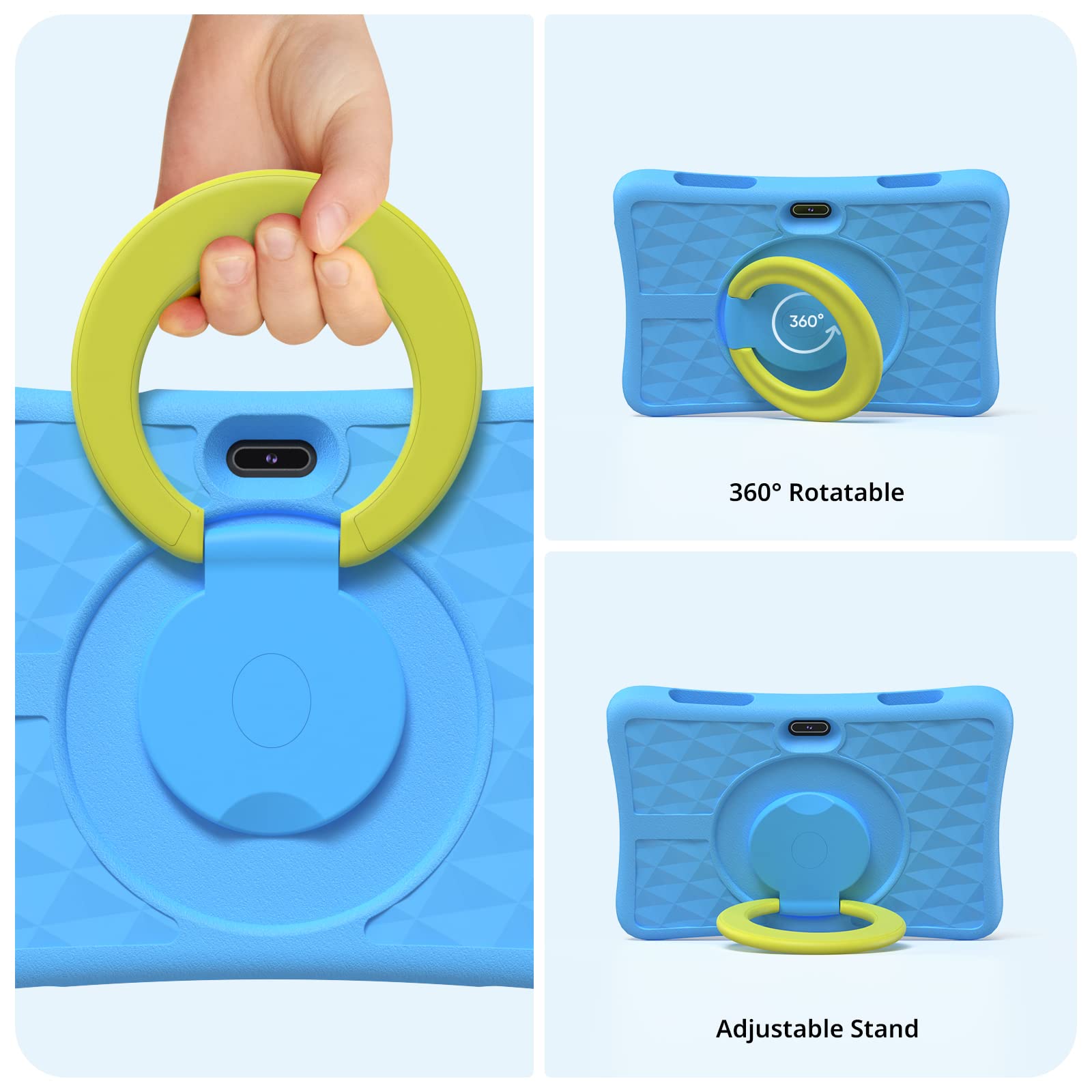Kids Tablet, 10 inch Toddler Tablet, Google Kids Space, Teacher Approved apps with Parent Control, Eye Protection Mode, EVA Shockproof Case and Tablet Sleeve Bag Bundle, PlimPad Kids10 (Blue Set)