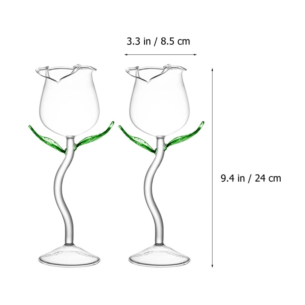 Martini Glasses Cup Flower Shaped Glasses Drinking Cup Wine Glasses Delicate Champagne Cup Glass Goblet Rose Design Wine Cup Liquor Holder Wine Glasses