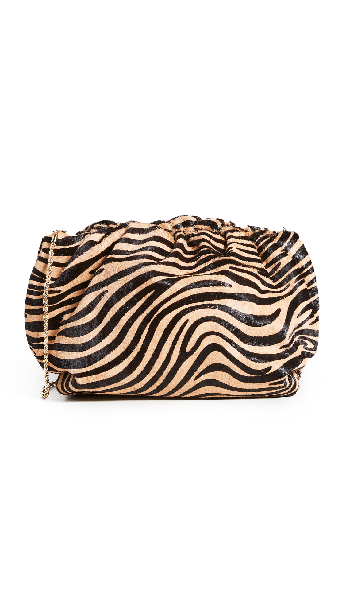 Loeffler Randall Salem Mini Oversized Gathered Clutch Zebra One Size